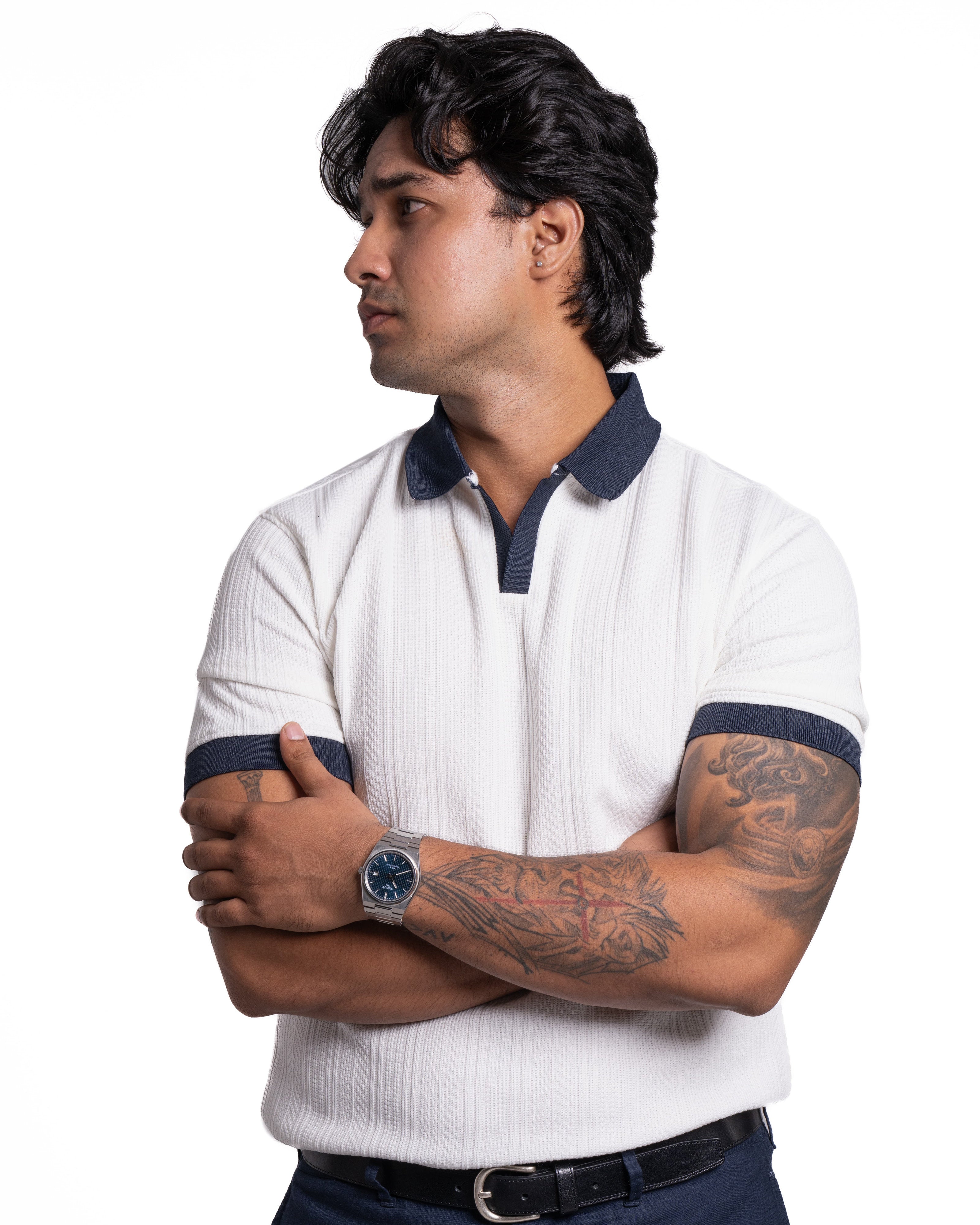 Hartley Polo – Contrast Collar - Dark Navy Collar – Ettāra