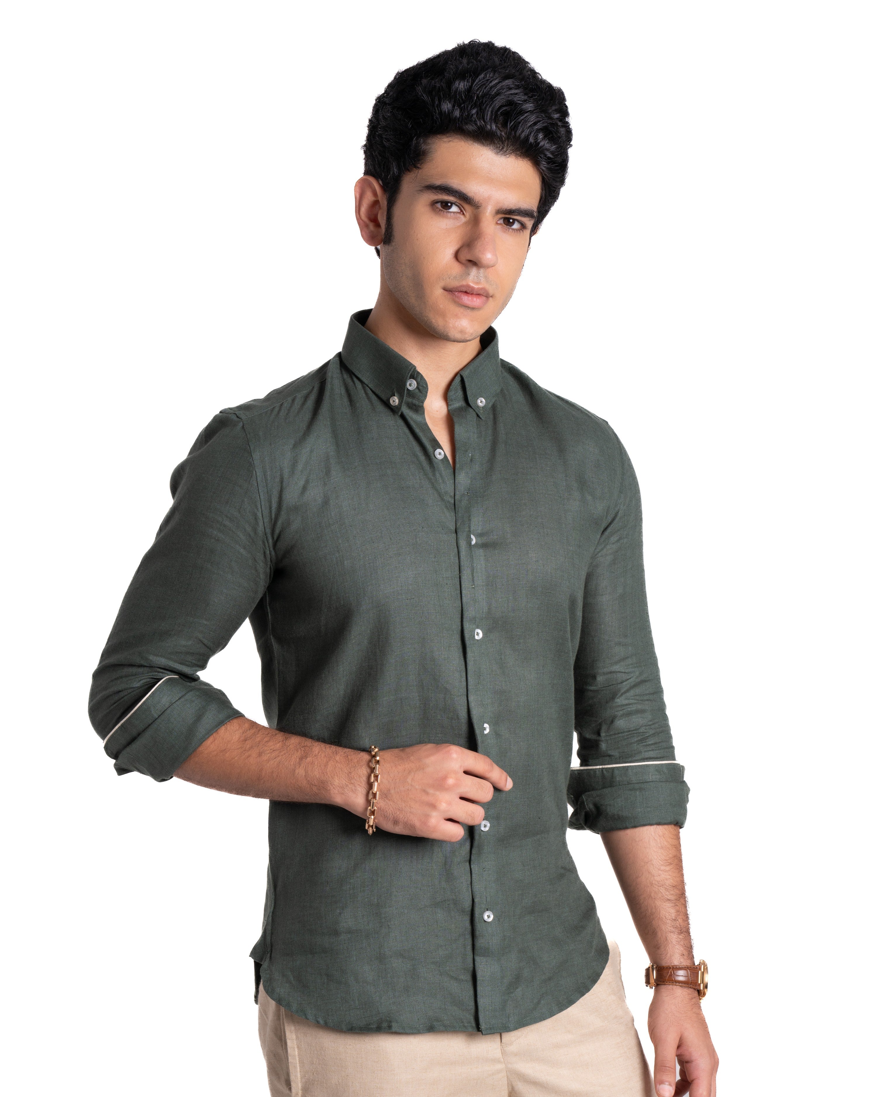 Pure Linen Shirt - Earthy - Moss – Ettāra